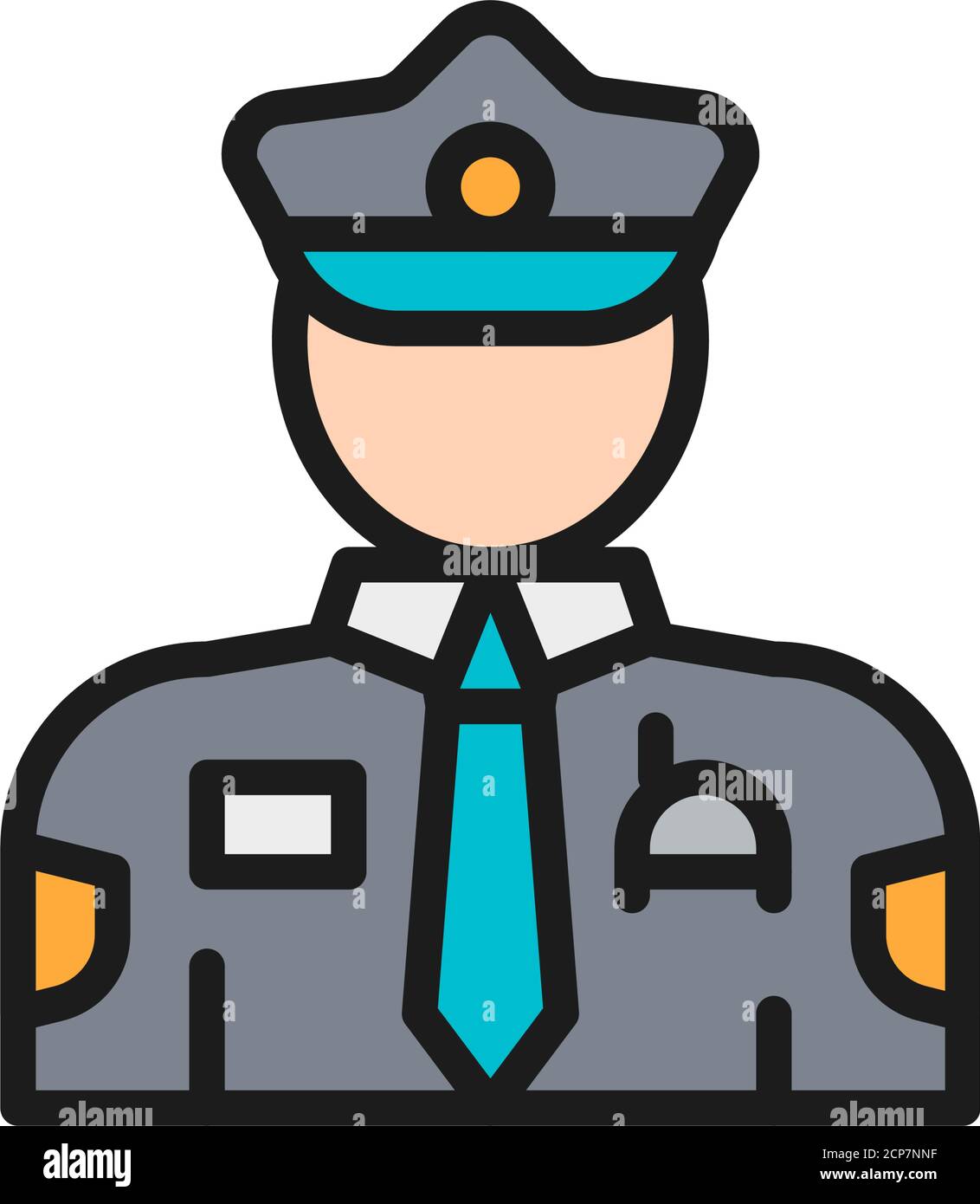 Cop, police, officer flat color line icon Stock Vector Image & Art - Alamy