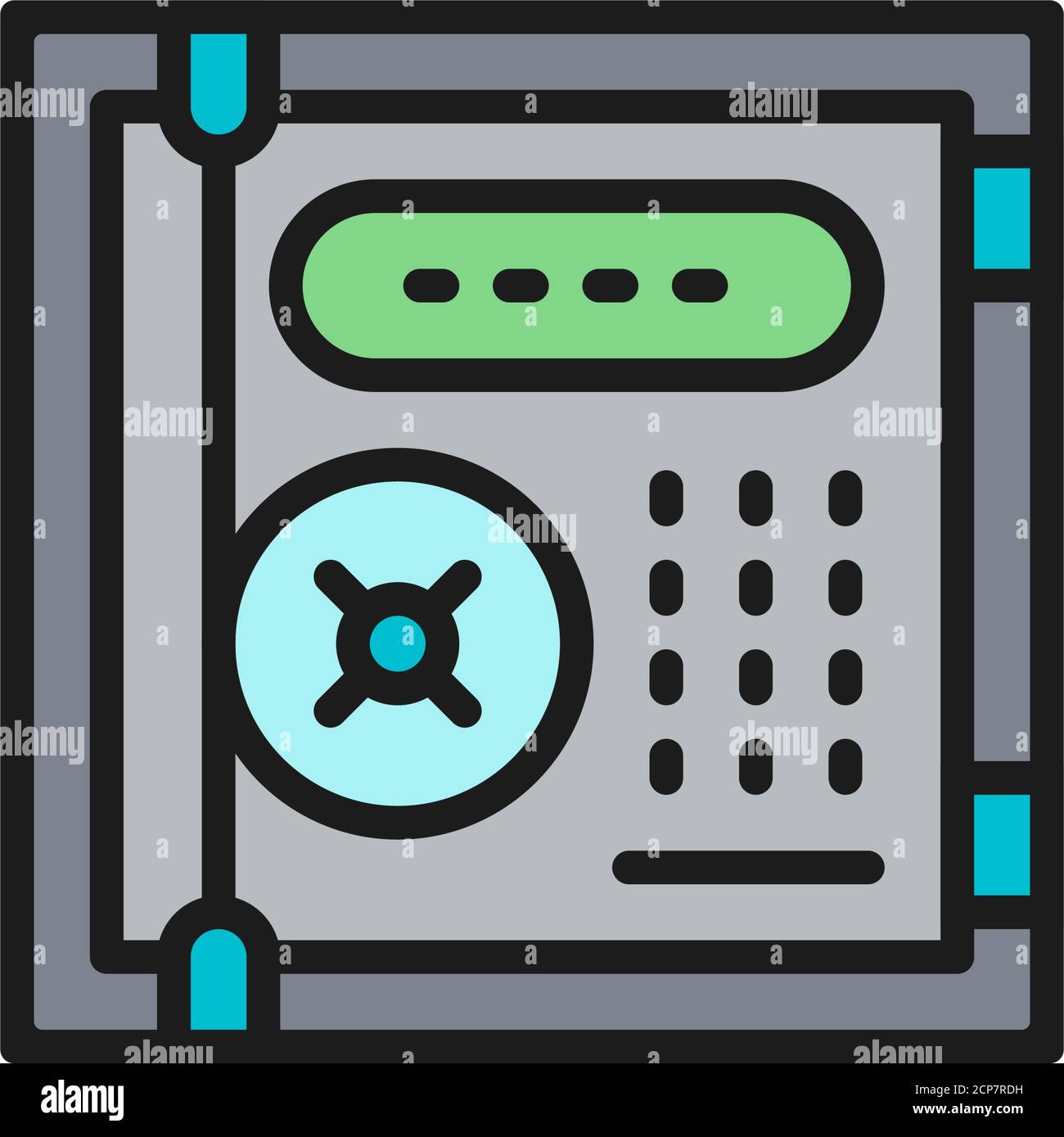 Electronic safe, personal protection, cryptography flat color line icon Stock Vector Image & Art ...