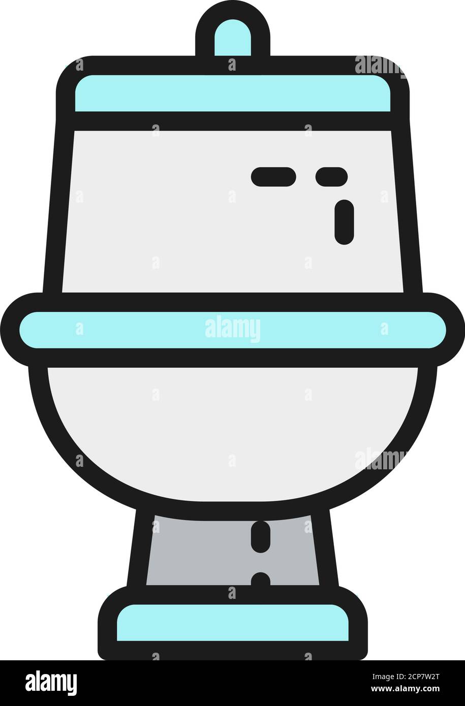 Vector toilet, bathroom flat color line icon Stock Vector Image & Art ...