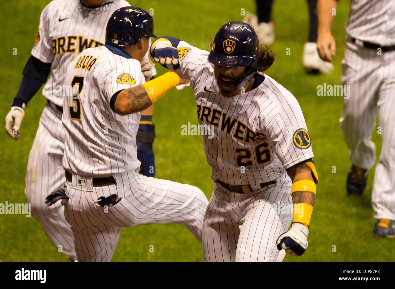 Milwaukee, WI, USA. 18th Sep, 2020. Milwaukee Brewers catcher Jacob ...