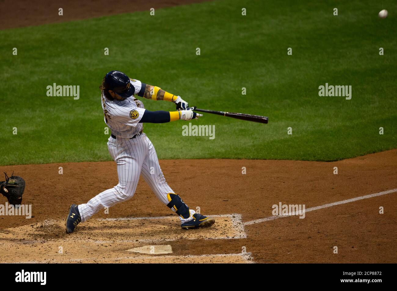 Milwaukee, WI, USA. 18th Sep, 2020. Milwaukee Brewers catcher Jacob ...