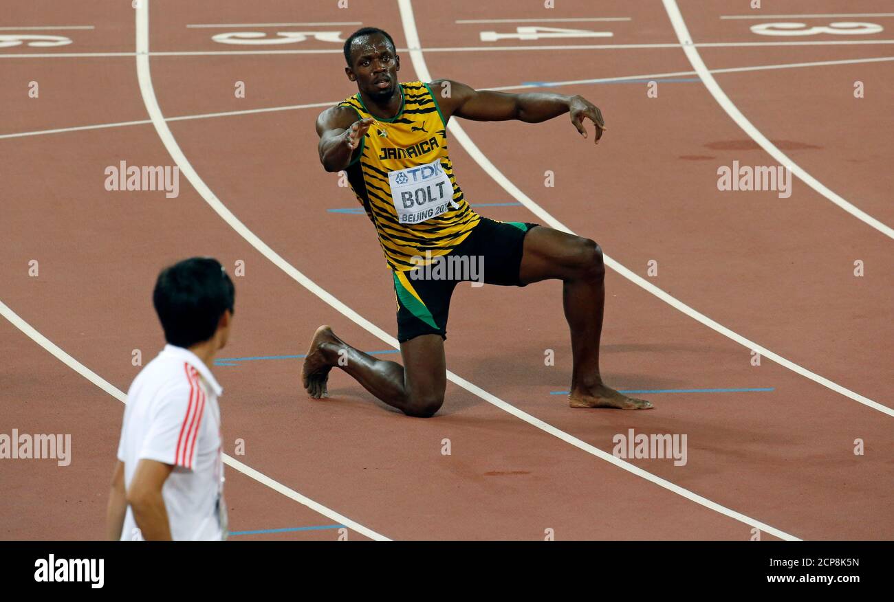 Usain bolt signature pose hi-res stock photography and images - Alamy
