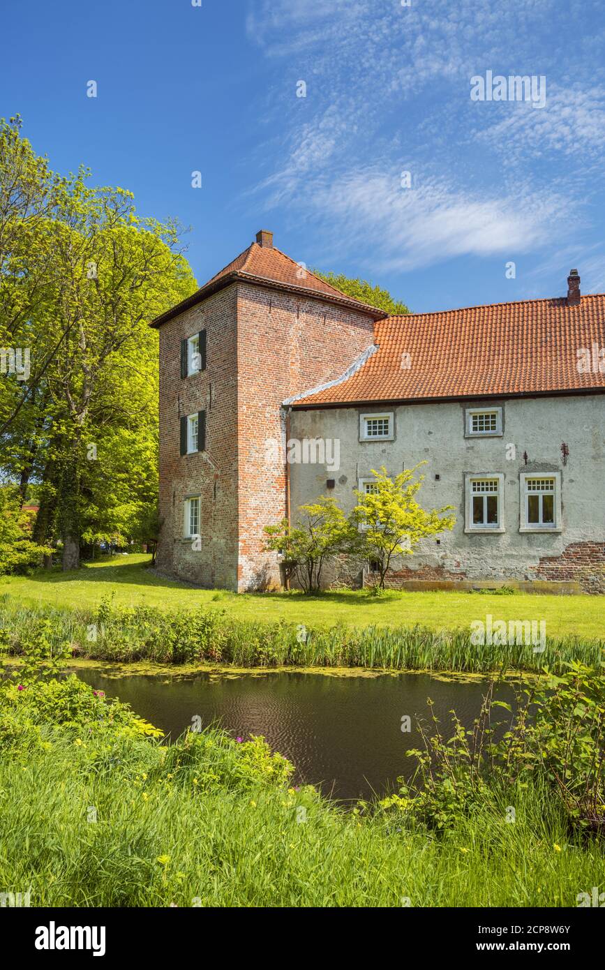 Moated castle Berum, Hage, East Frisia, North Sea coast, Lower Saxony ...