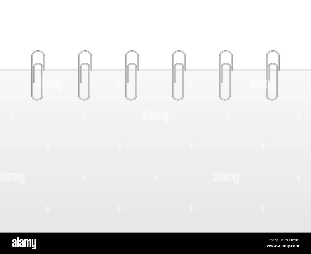 Paper sheet and paper clip on a white background Stock Photo - Alamy