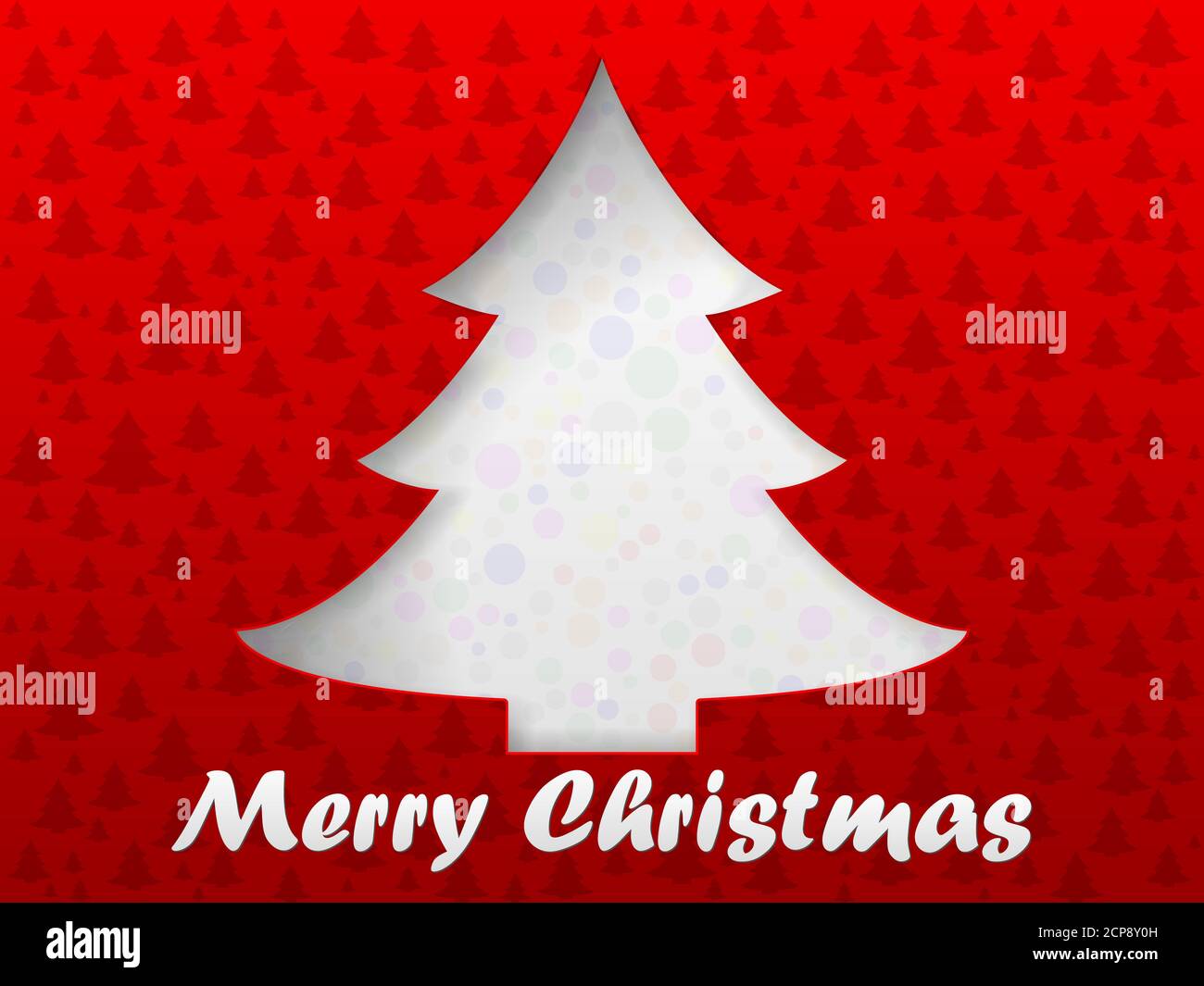 Christmas tree postcard background. Vector illustration Stock Photo - Alamy