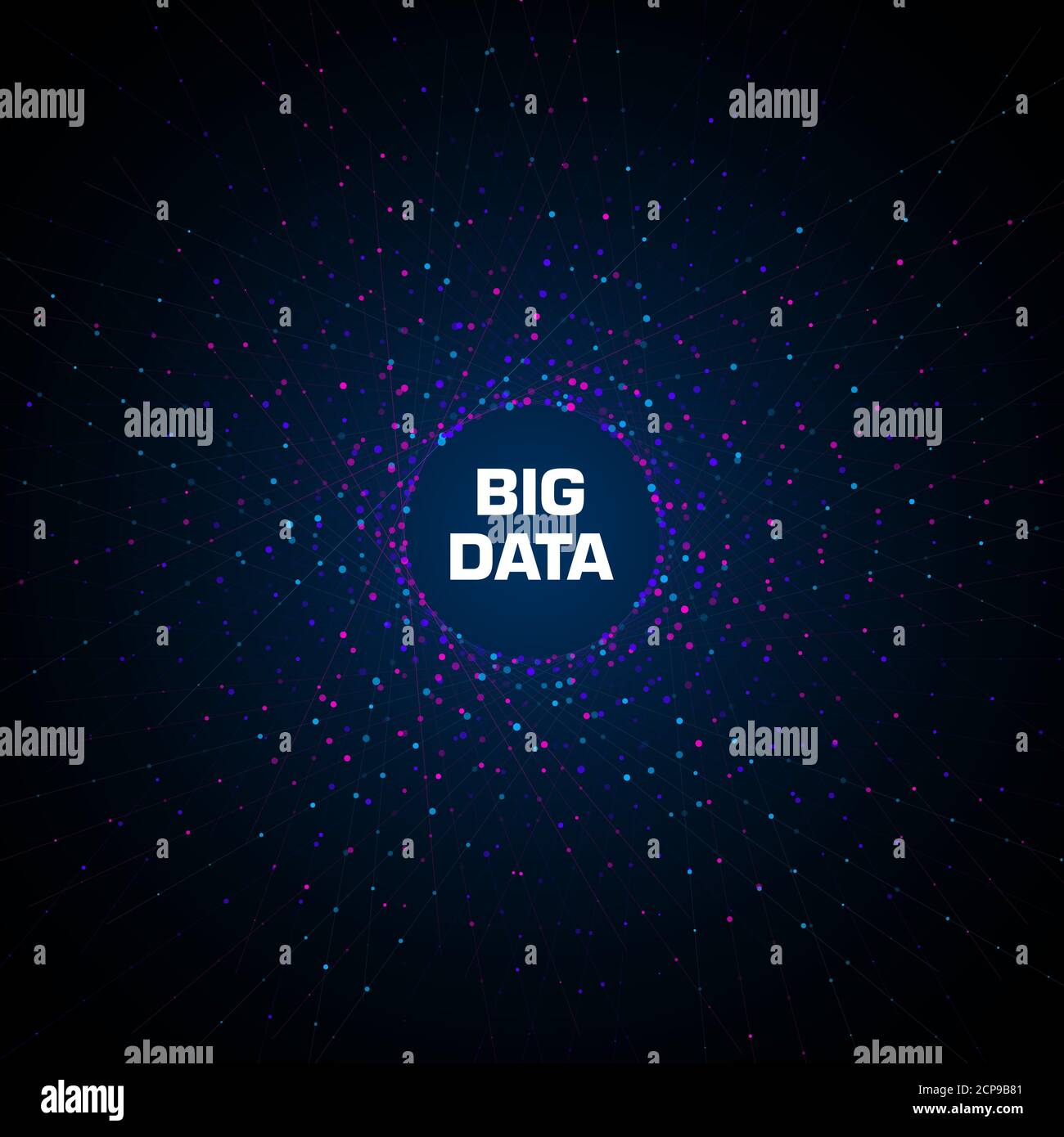 Big Data Visualization Circular Cluster Of Multicolored Points Nd
