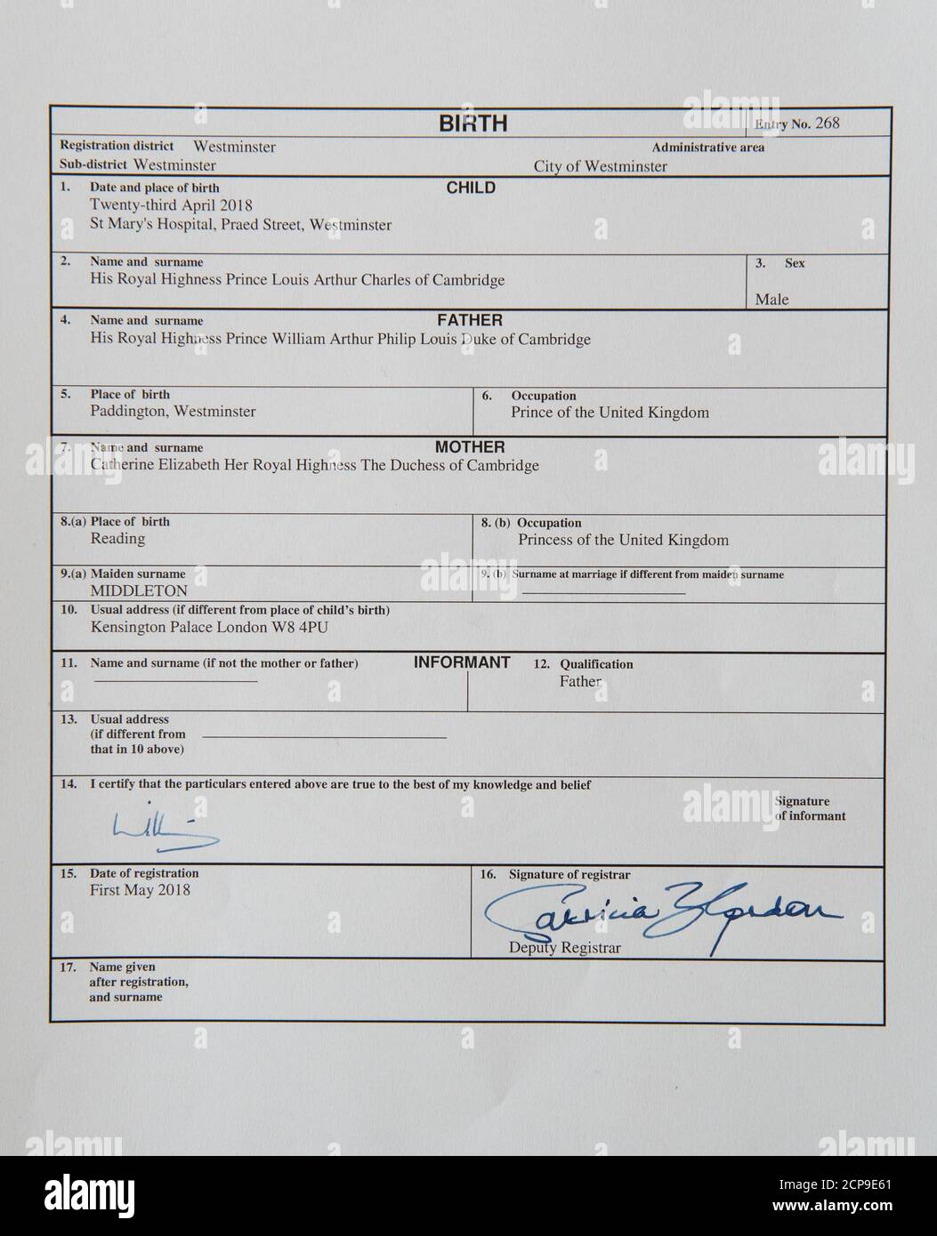 Baby birth certificate hi-res stock photography and images - Alamy