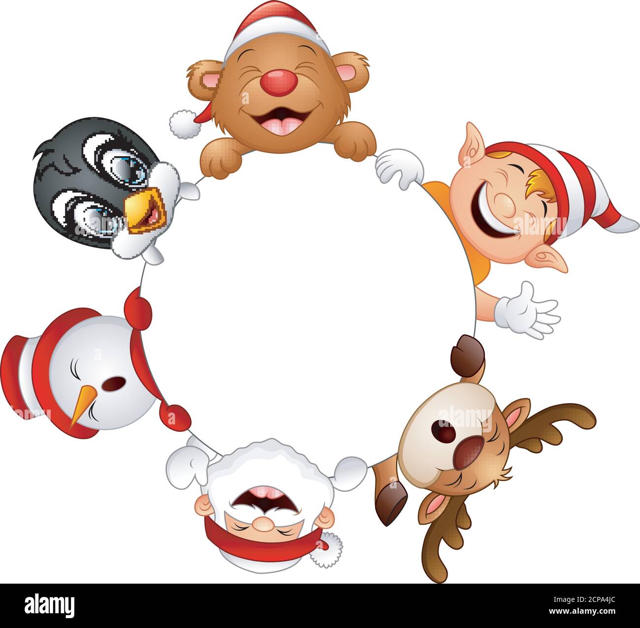 Snowman reindeer frame Cut Out Stock Images & Pictures - Alamy