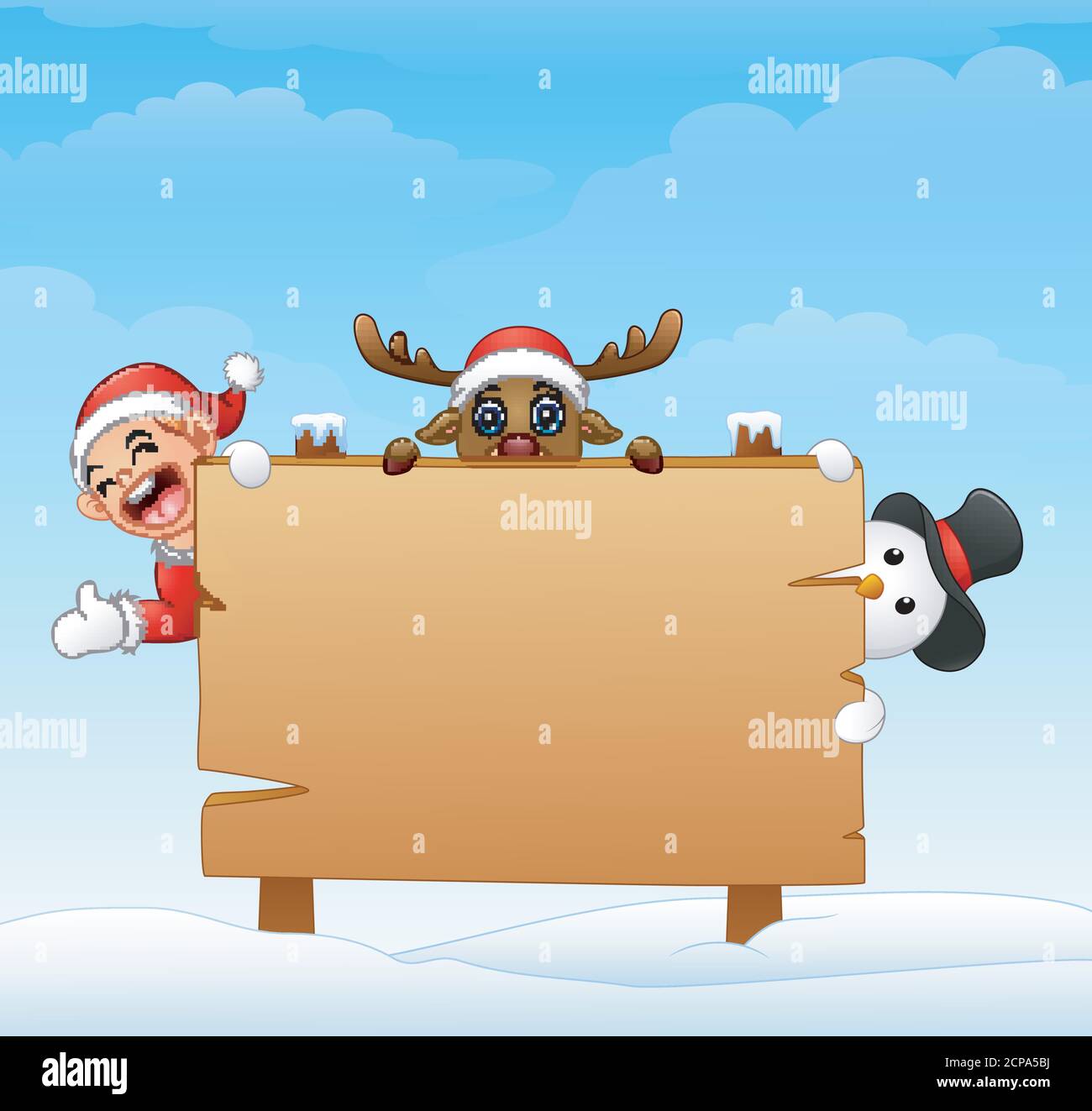Reindeer board deer cartoon Stock Vector Images - Alamy