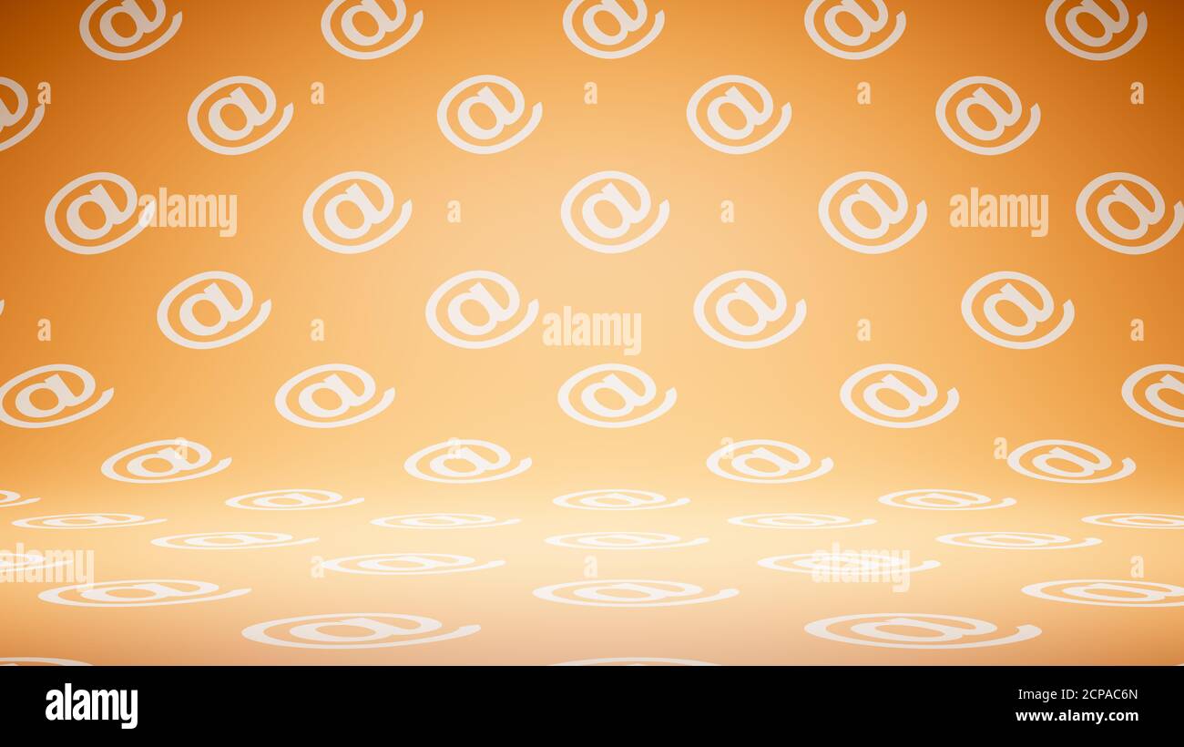 Empty Blank Orange Email Symbol Pattern Studio Background Stock Photo ...