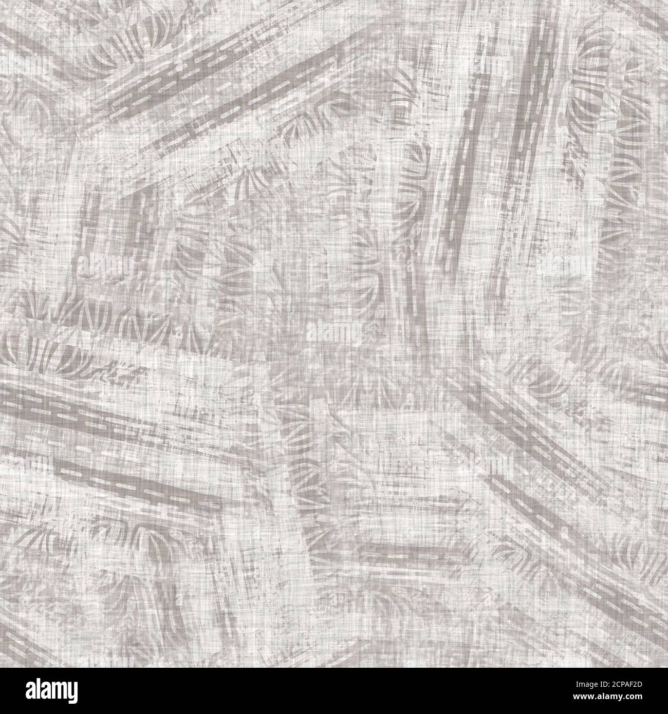 Seamless light grey woven collage linen texture background. Flax hemp ...