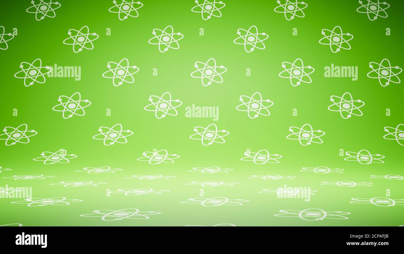 Empty Blank Green Atom Symbol Pattern Studio Background Stock Photo - Alamy