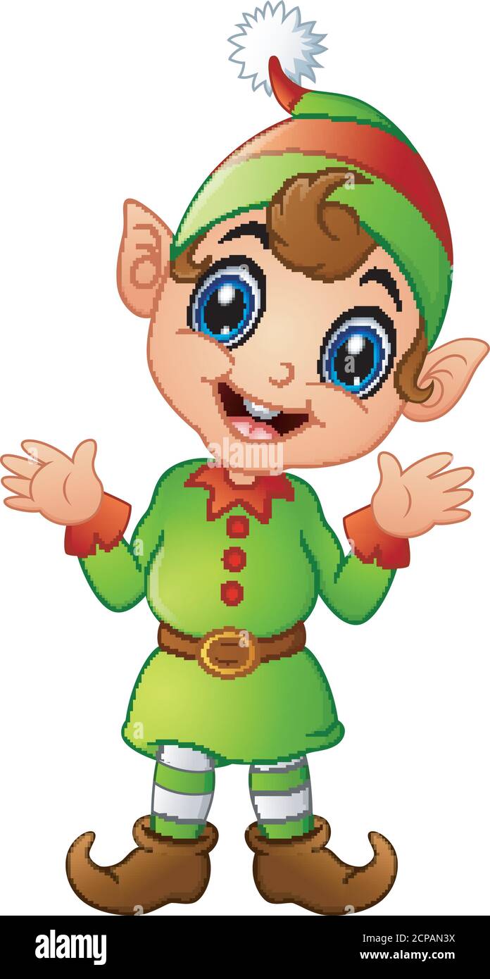 Vector illustration of Christmas elf cartoon Stock Vector Image & Art ...