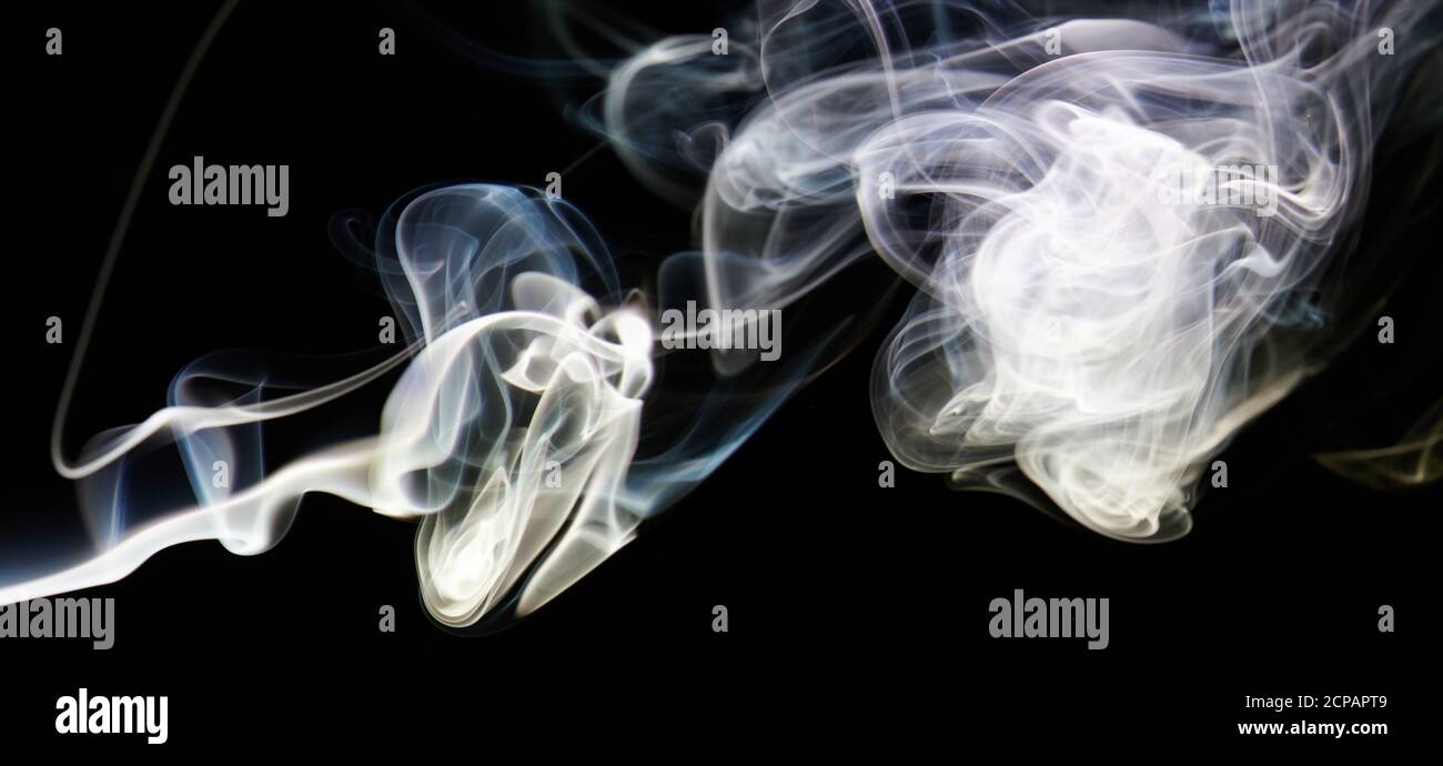 White abstract colorful smoke background with smooth shape in black ...