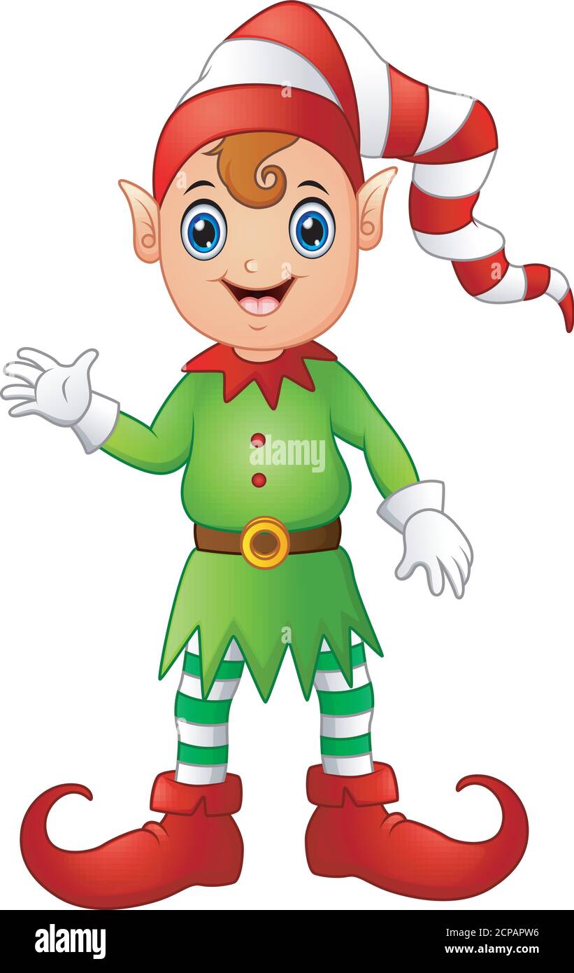 Vector illustration of Christmas elf cartoon Stock Vector Image & Art ...