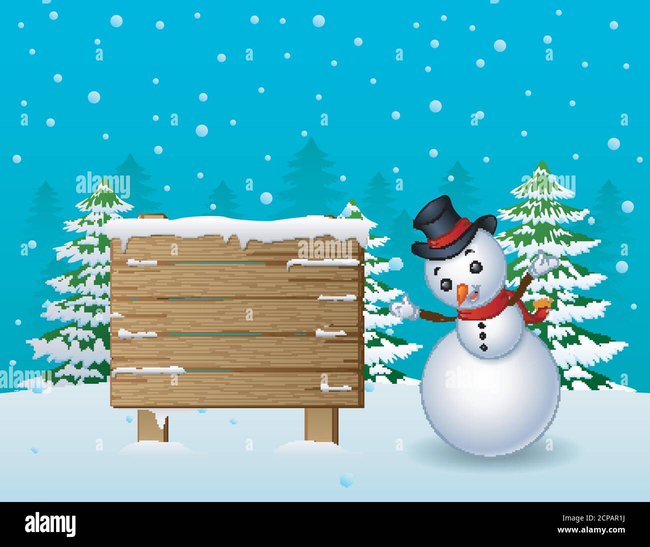 Snowman wooden sign Stock Vector Images - Alamy