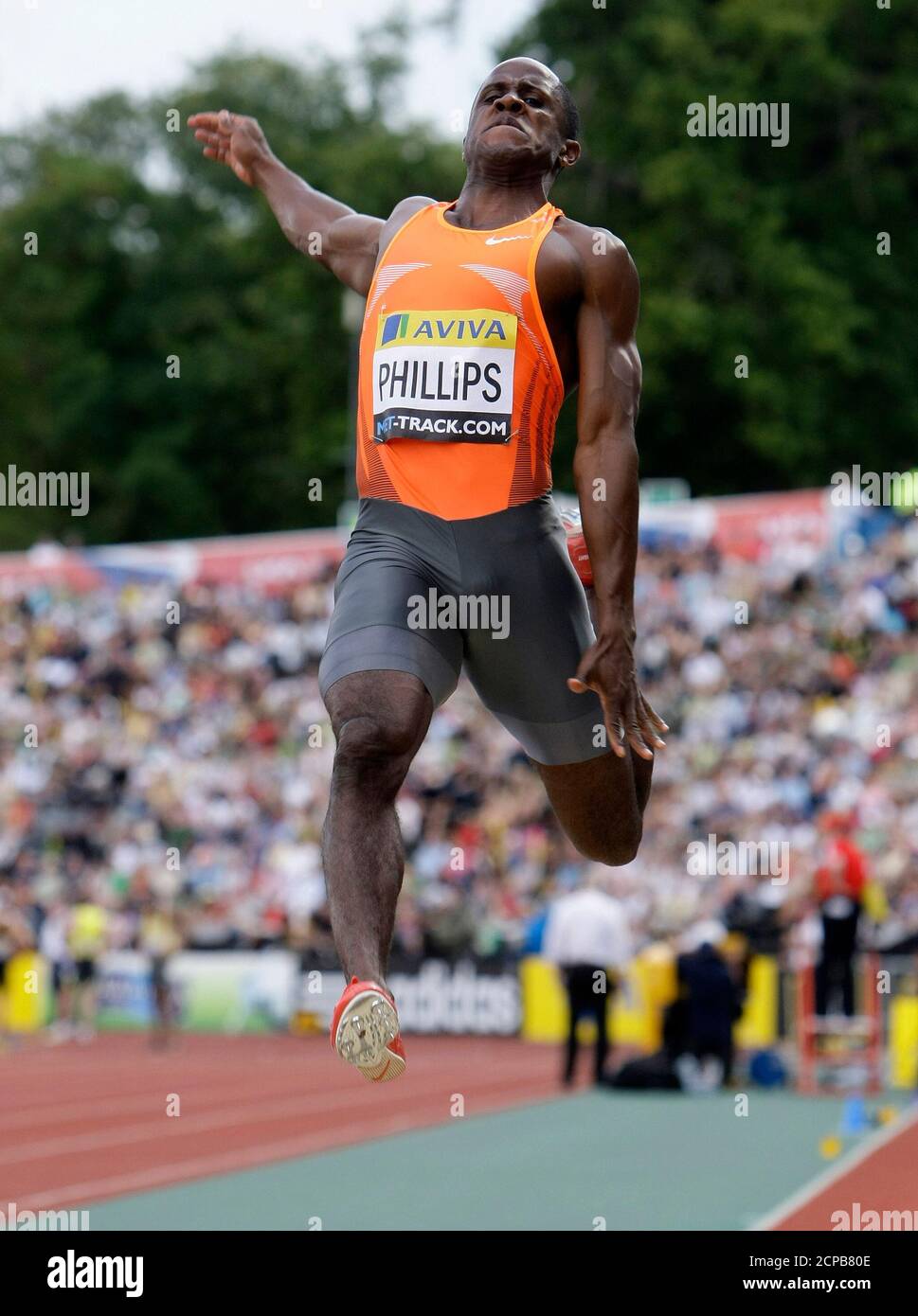 U s as dwight phillips during the mens long jump hi-res stock ...