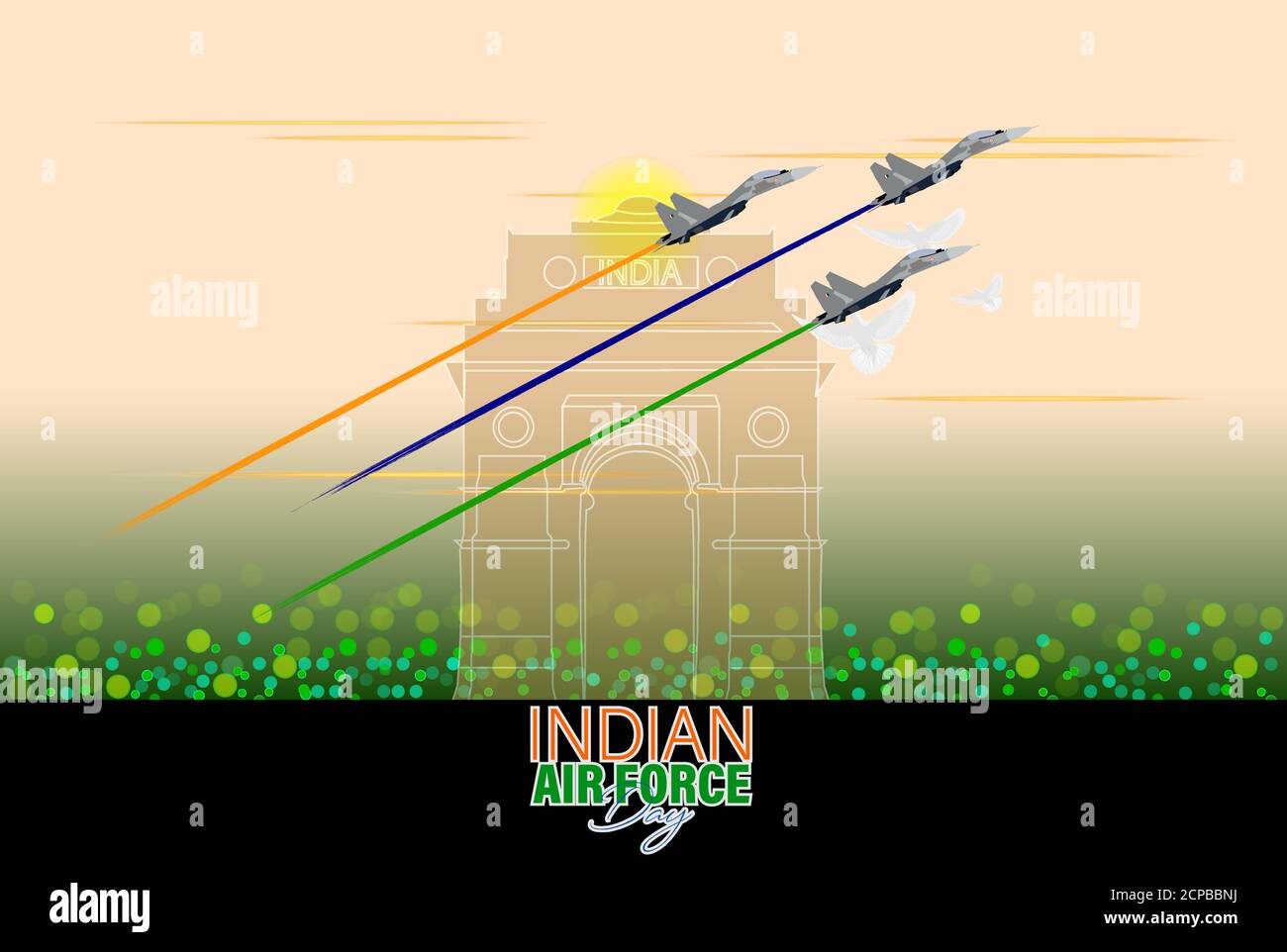 Vector Illustration of Indian Air Force Day observed on October 8 ...
