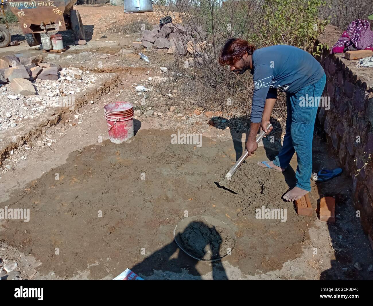 DISTRICT KATNI, INDIA - DECEMBER 13, 2019: An indian village labour ...