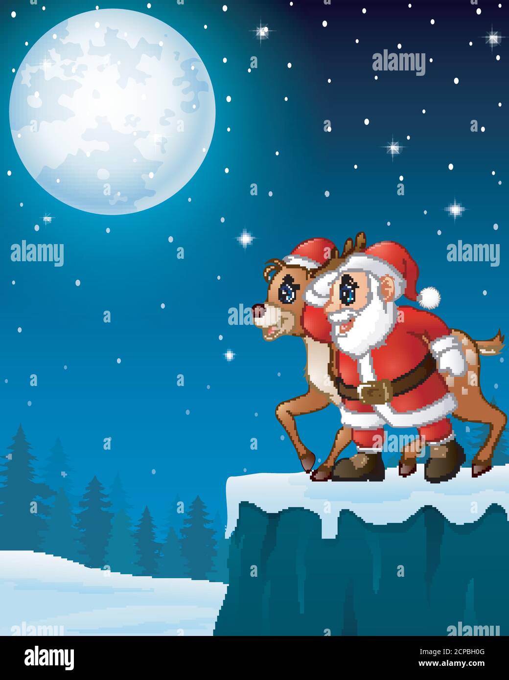 Jolly father christmas head Stock Vector Images - Alamy