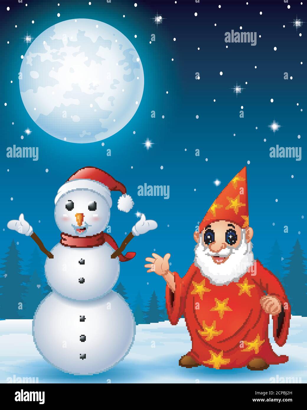 Warlock man in robe Stock Vector Images - Alamy