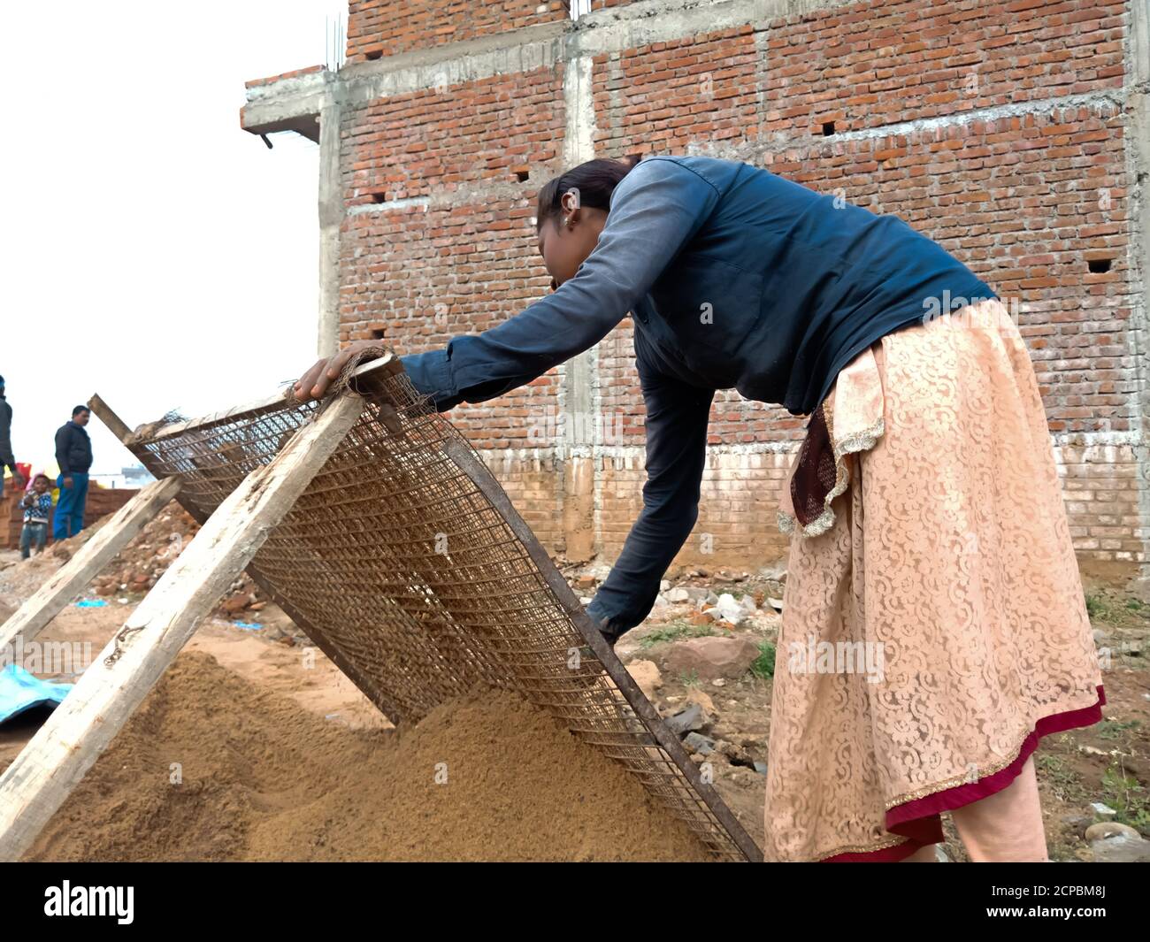 DISTRICT KATNI, INDIA - DECEMBER 18, 2019: An indian village labour ...