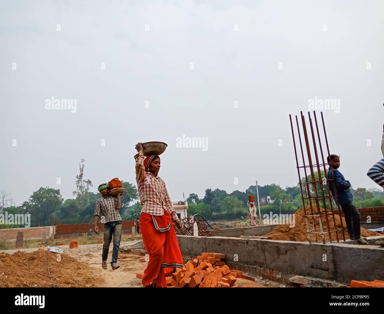 DISTRICT KATNI, INDIA - DECEMBER 18, 2019: An indian village lady ...