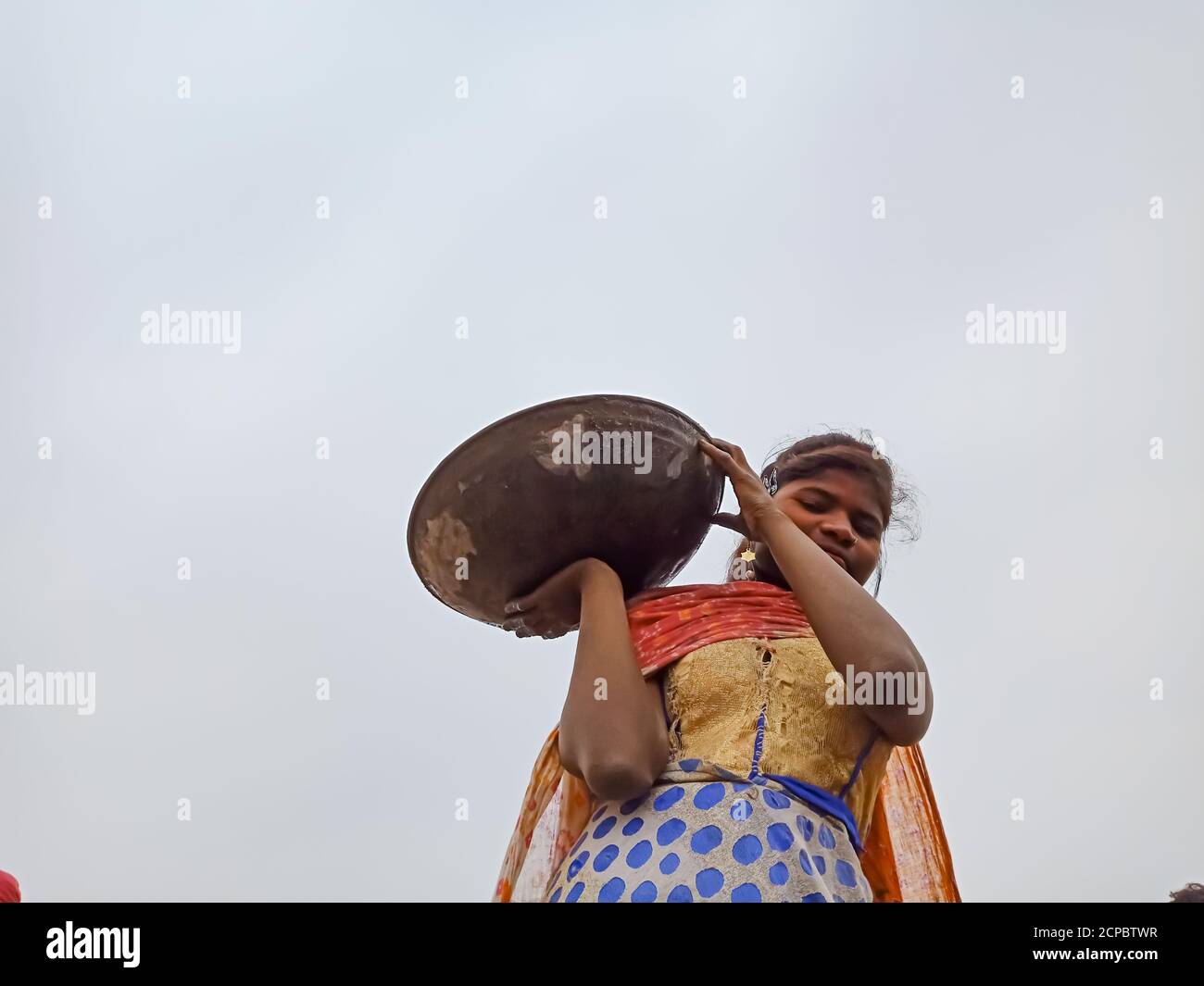 DISTRICT KATNI, INDIA - DECEMBER 18, 2019: An indian village labour ...