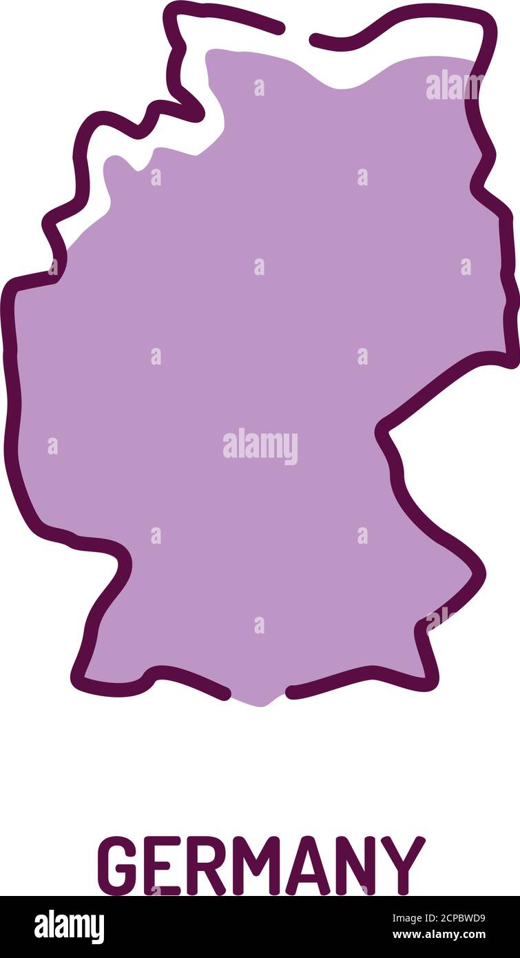 Germany map color line icon. Border of the country. Pictogram for web ...