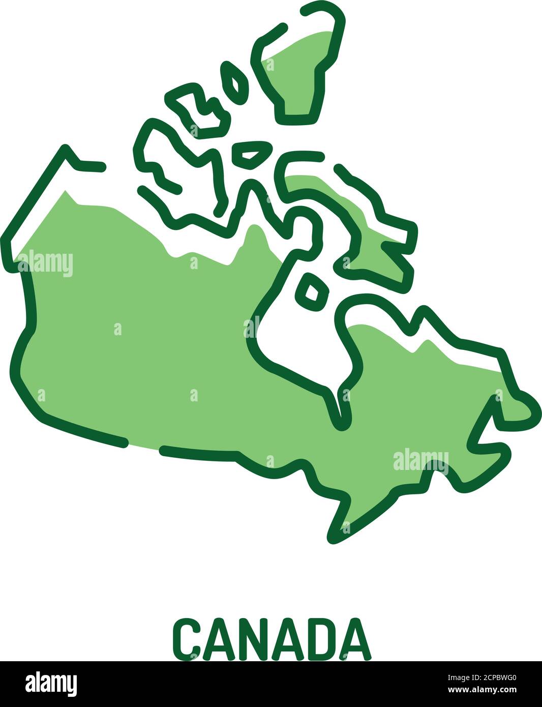 Canada map color line icon. Border of the country. Pictogram for web ...