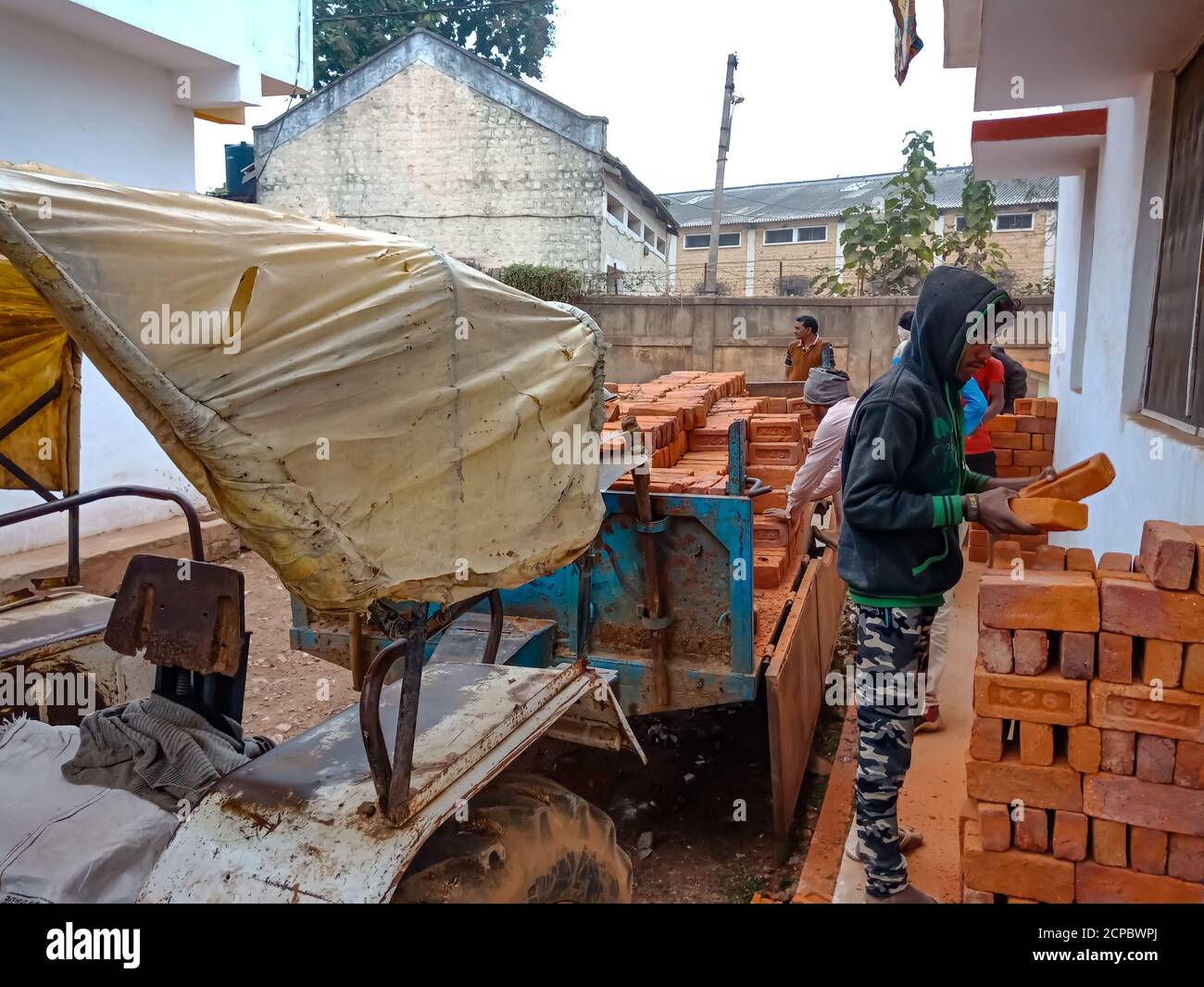 DISTRICT KATNI, INDIA - DECEMBER 21, 2019: An Indian village worker ...