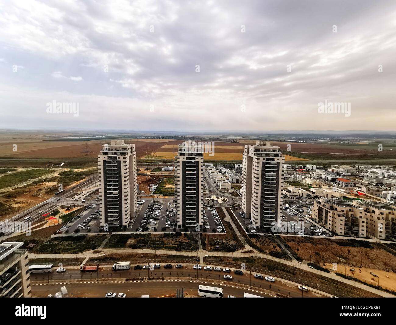 New District in Kiryat Gat City in Israel. Panoramic city view from ...