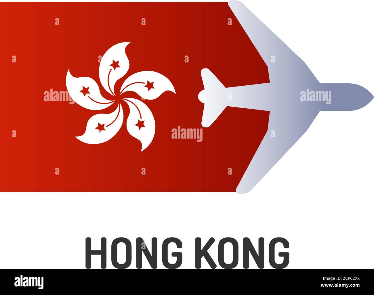 Flag of Hong Kong color line icon. Airline network. International ...