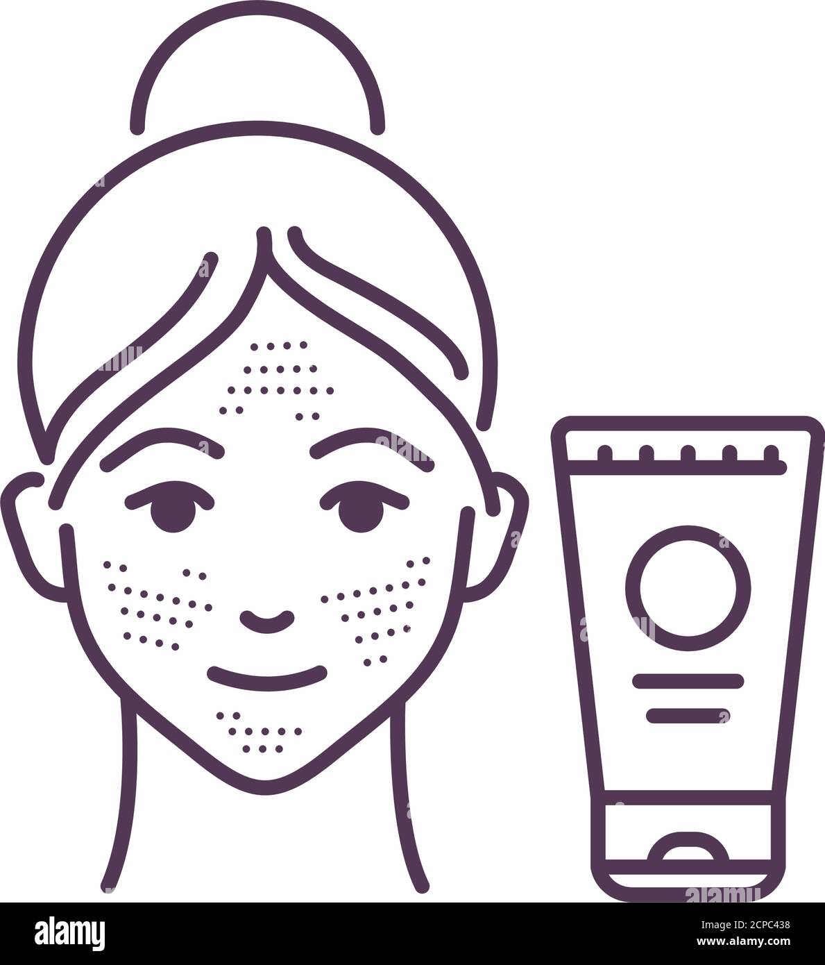 Woman scrubbing skin Stock Vector Images - Alamy