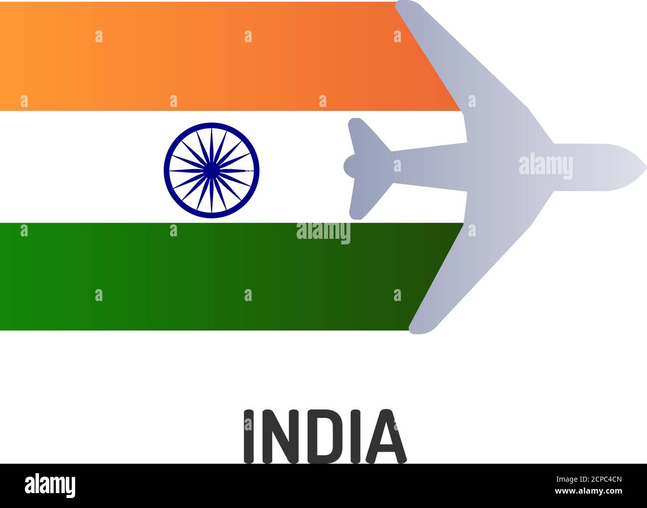 Flag of India color line icon. Airline network. International flights ...