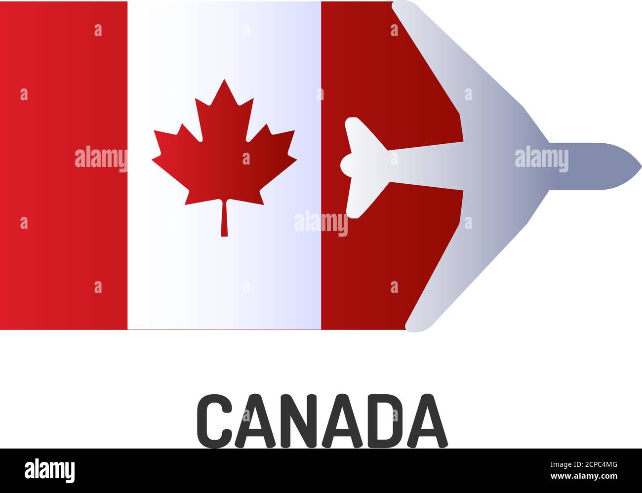 Flag of Canada color line icon. Airline network. International flights ...