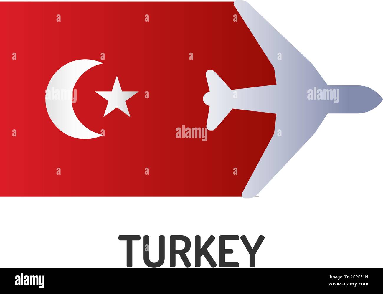 Flag of Turkey color line icon. State consists of 50 states. Airline ...