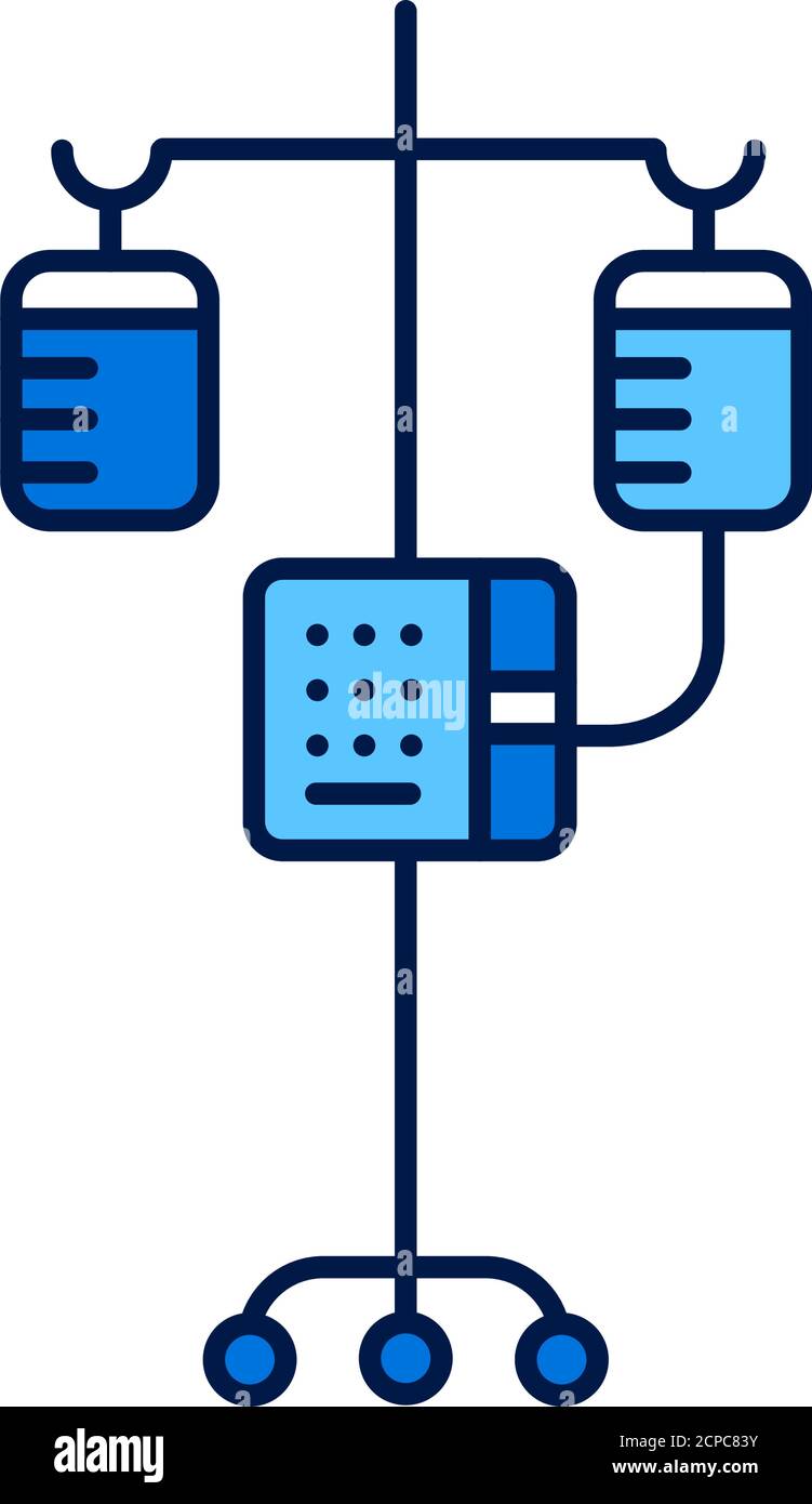 Medical dropper in hospital line color icon. Intravenous therapy and ...