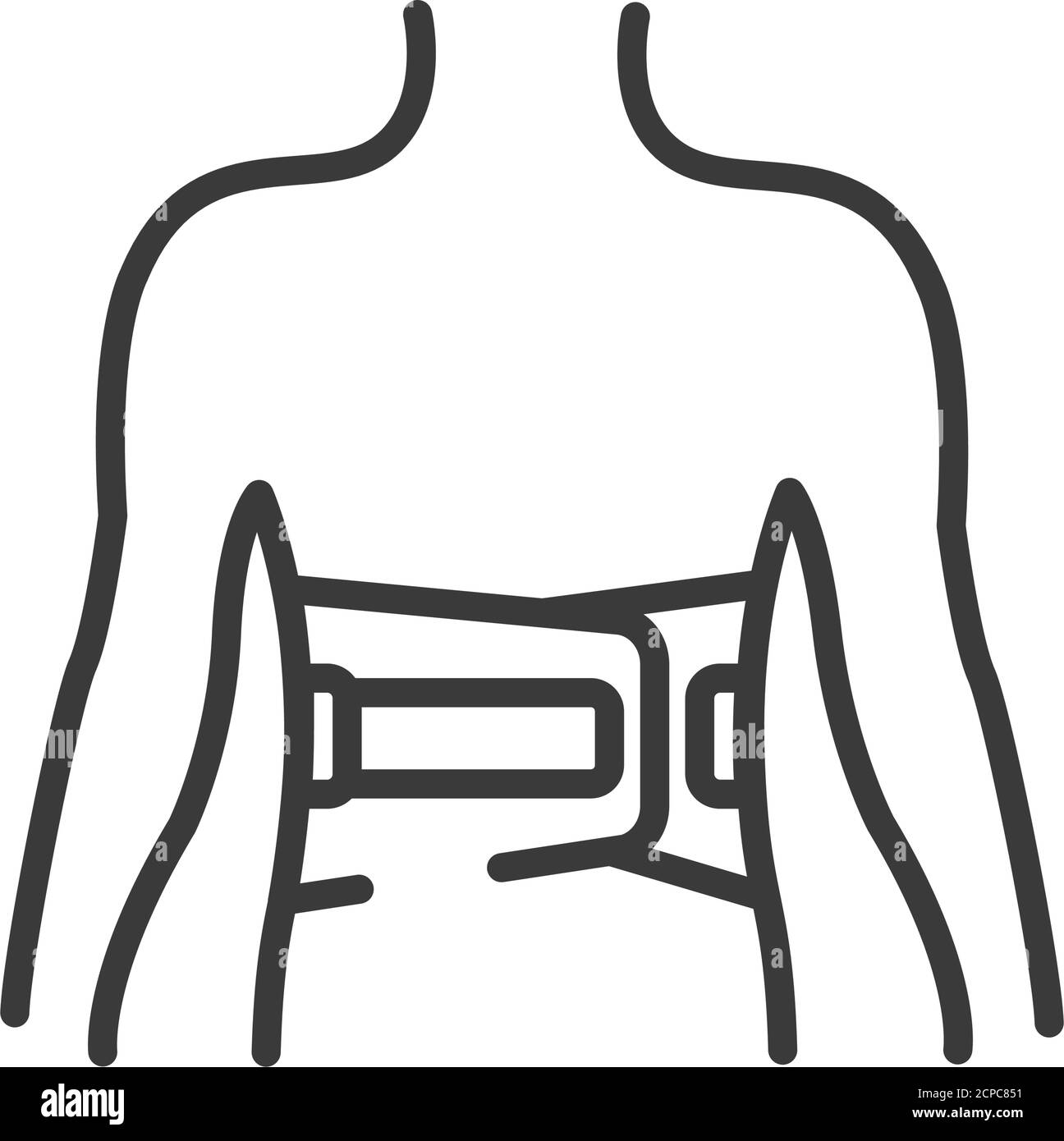 Bandage belt for a back line black icon. Medical support for the lumbar ...