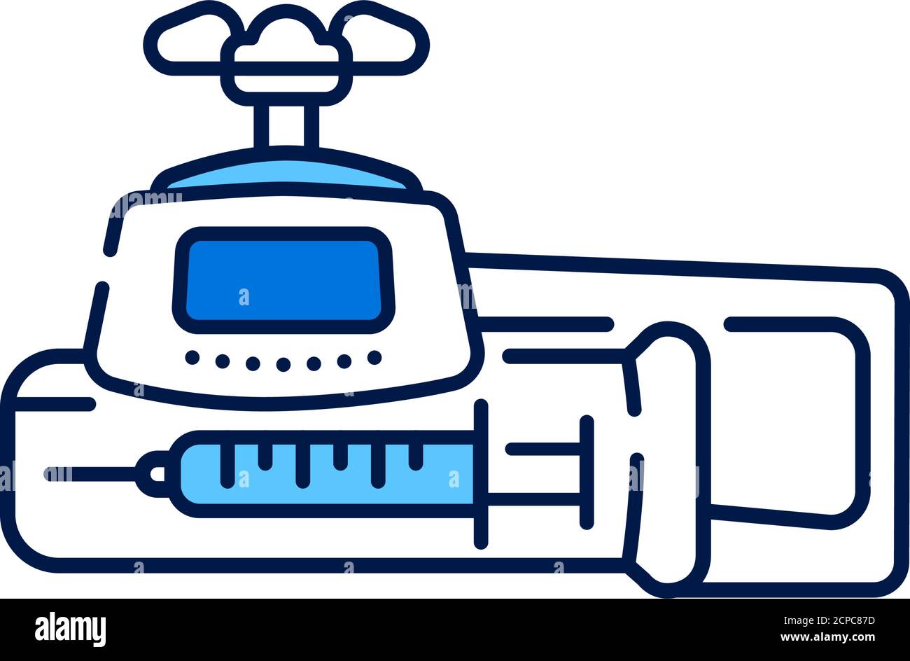 Syringe pump line color icon. Infusion device concept. Intensive ...