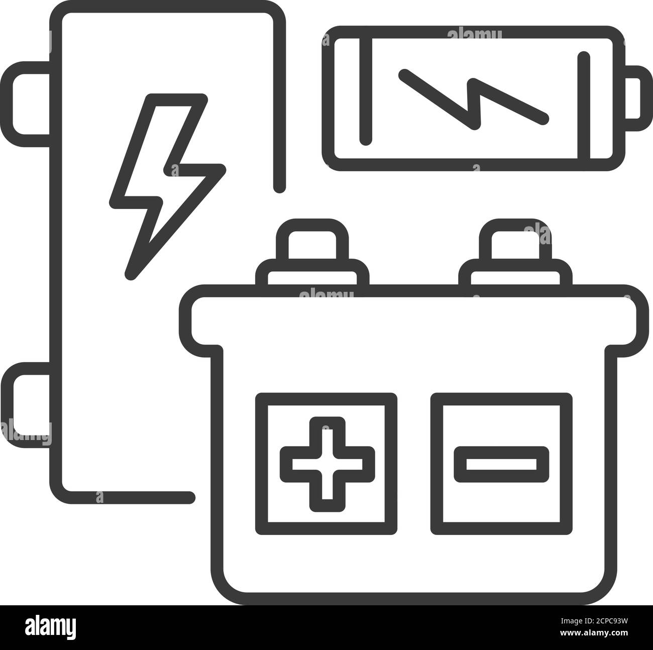 Recyclable batteries color black icon. Varieties of chargers. Waste ...