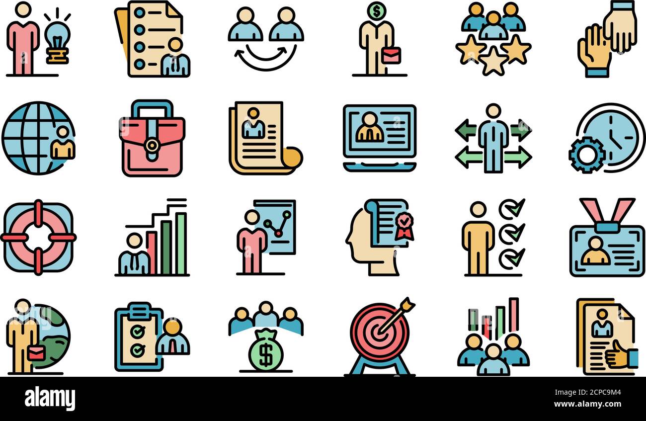 Outsource icons set vector flat Stock Vector Image & Art - Alamy