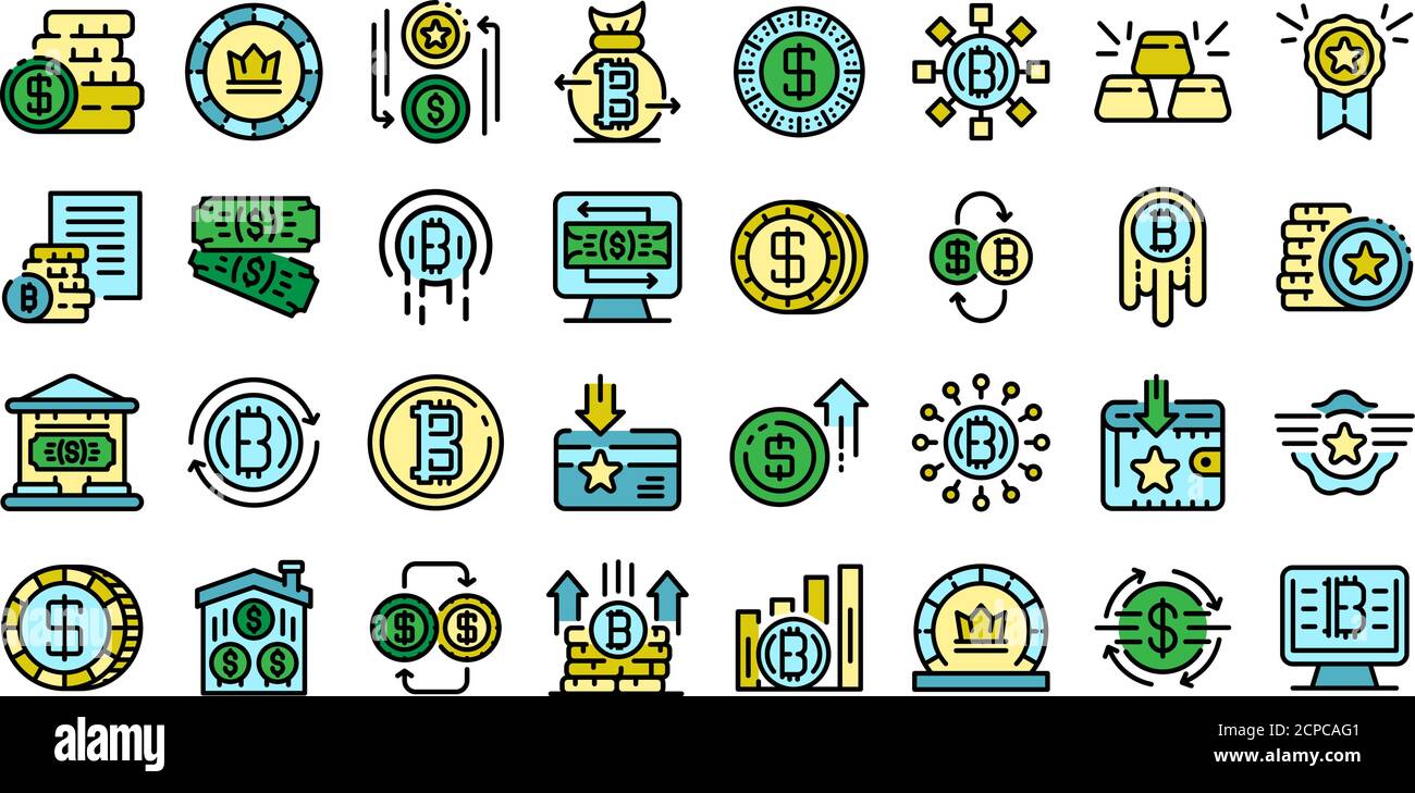 Tokens icons set vector flat Stock Vector Image & Art - Alamy