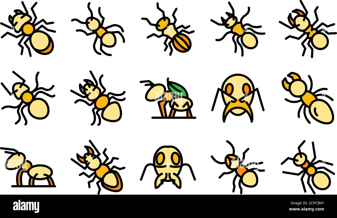 Ant icons set vector flat Stock Vector Image & Art - Alamy