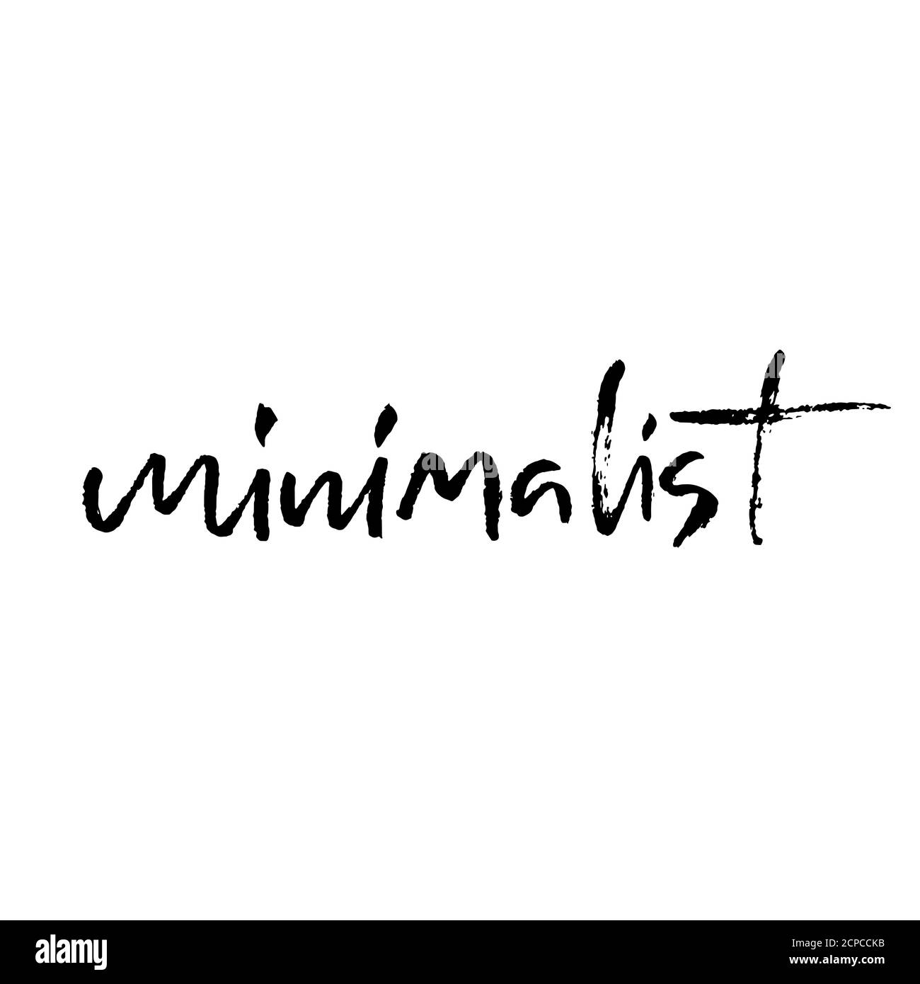 Minimalist. Hand drawn modern brush lettering. Typography banner. Ink ...