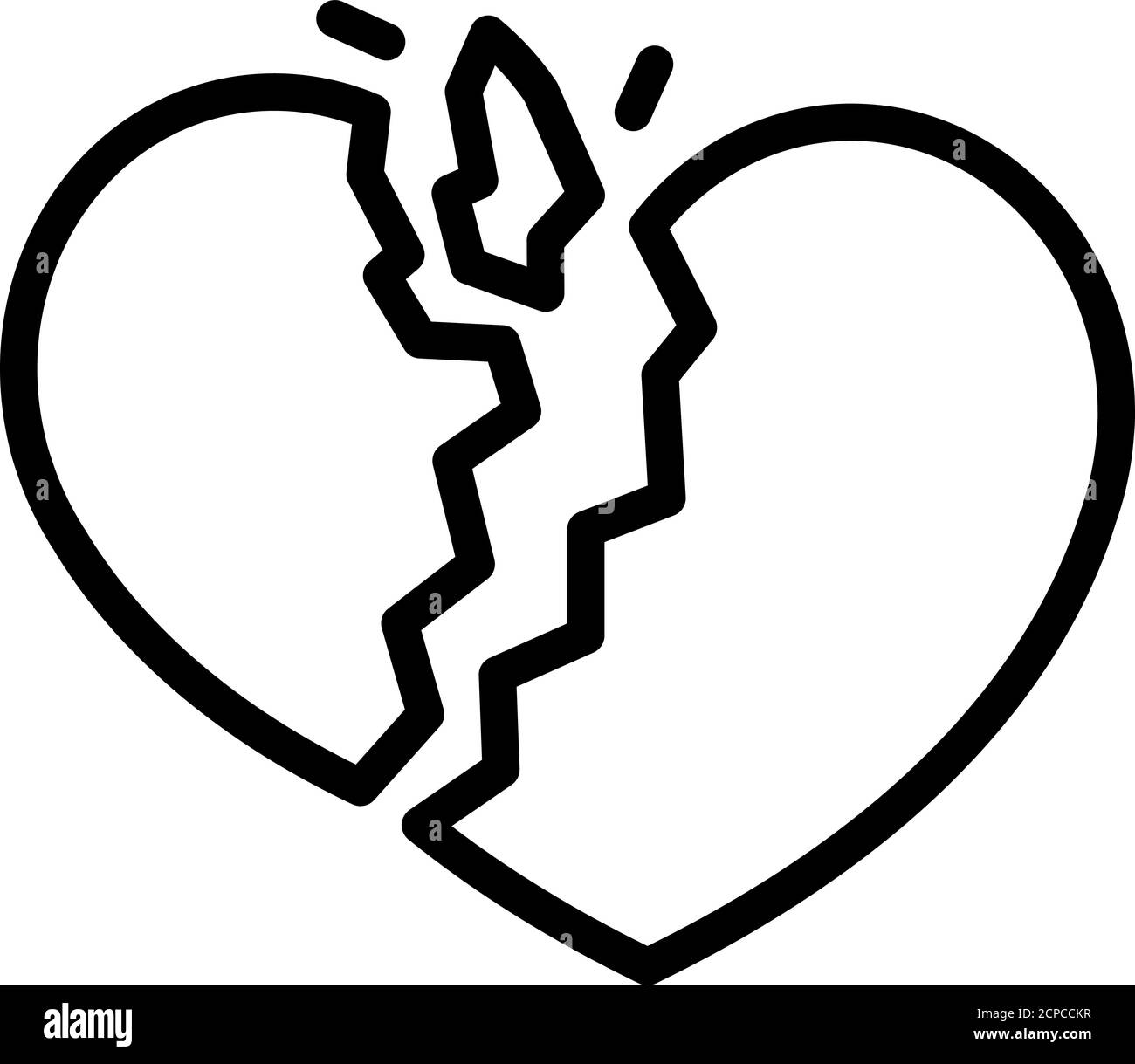 Broken trust heart icon, outline style Stock Vector Image & Art - Alamy