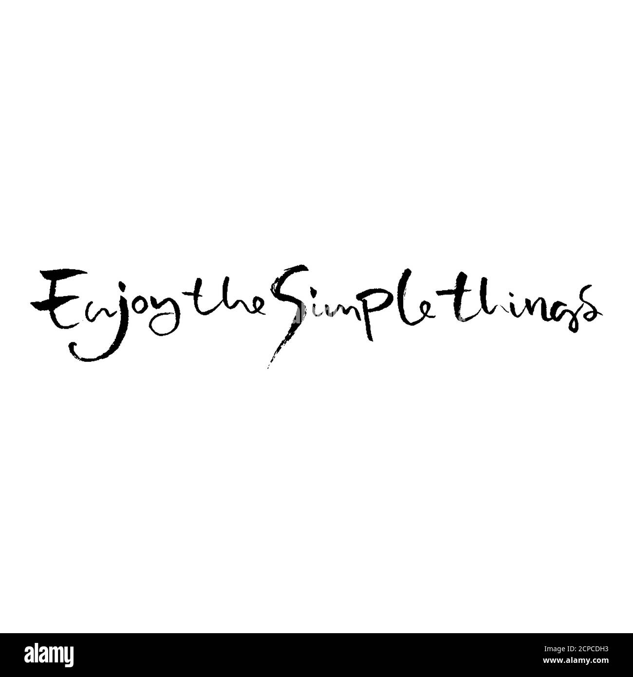 Enjoy the simple things. Hand drawn modern brush lettering. Typography ...