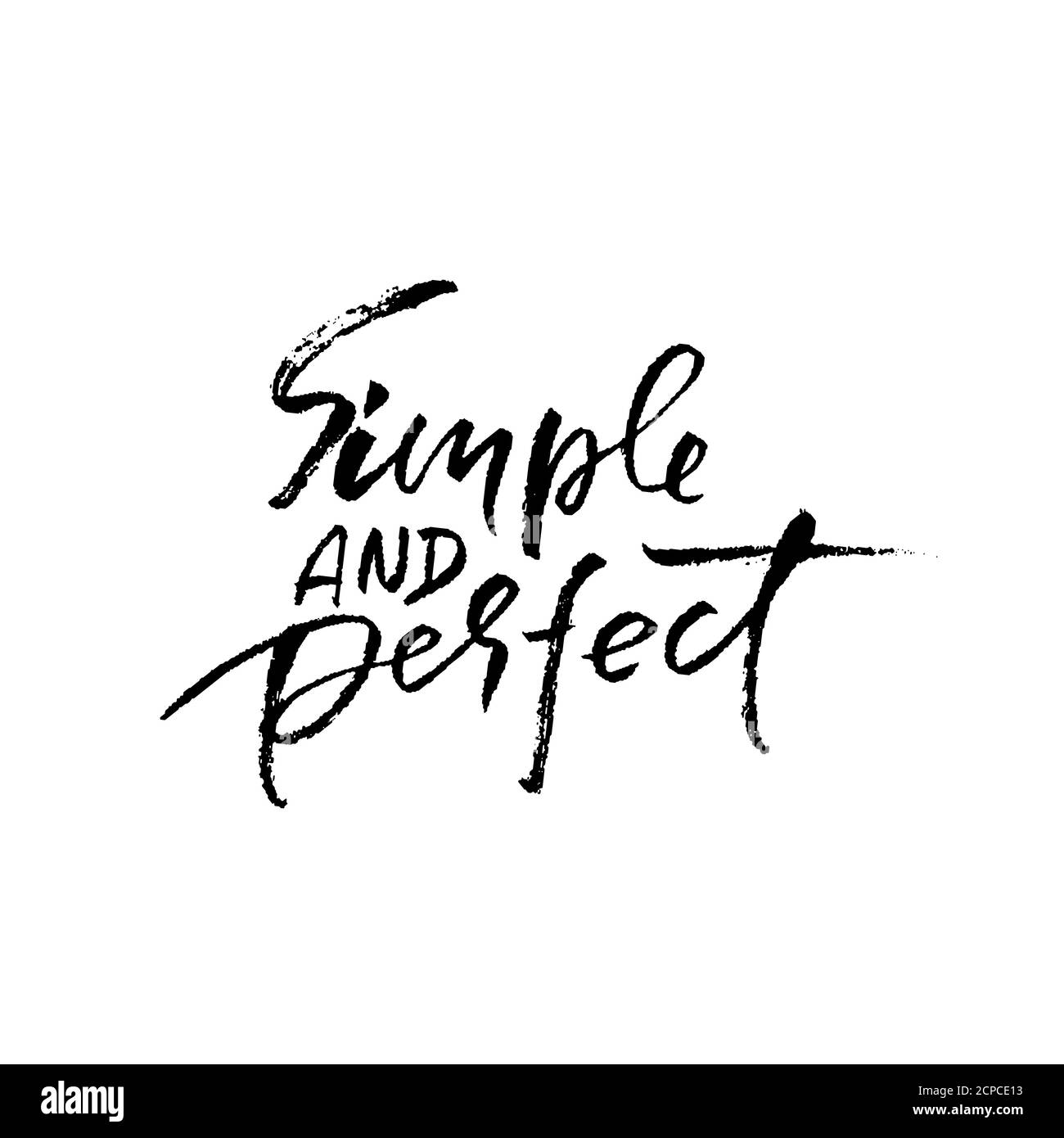 Simple and perfect. Hand drawn modern brush lettering. Typography ...