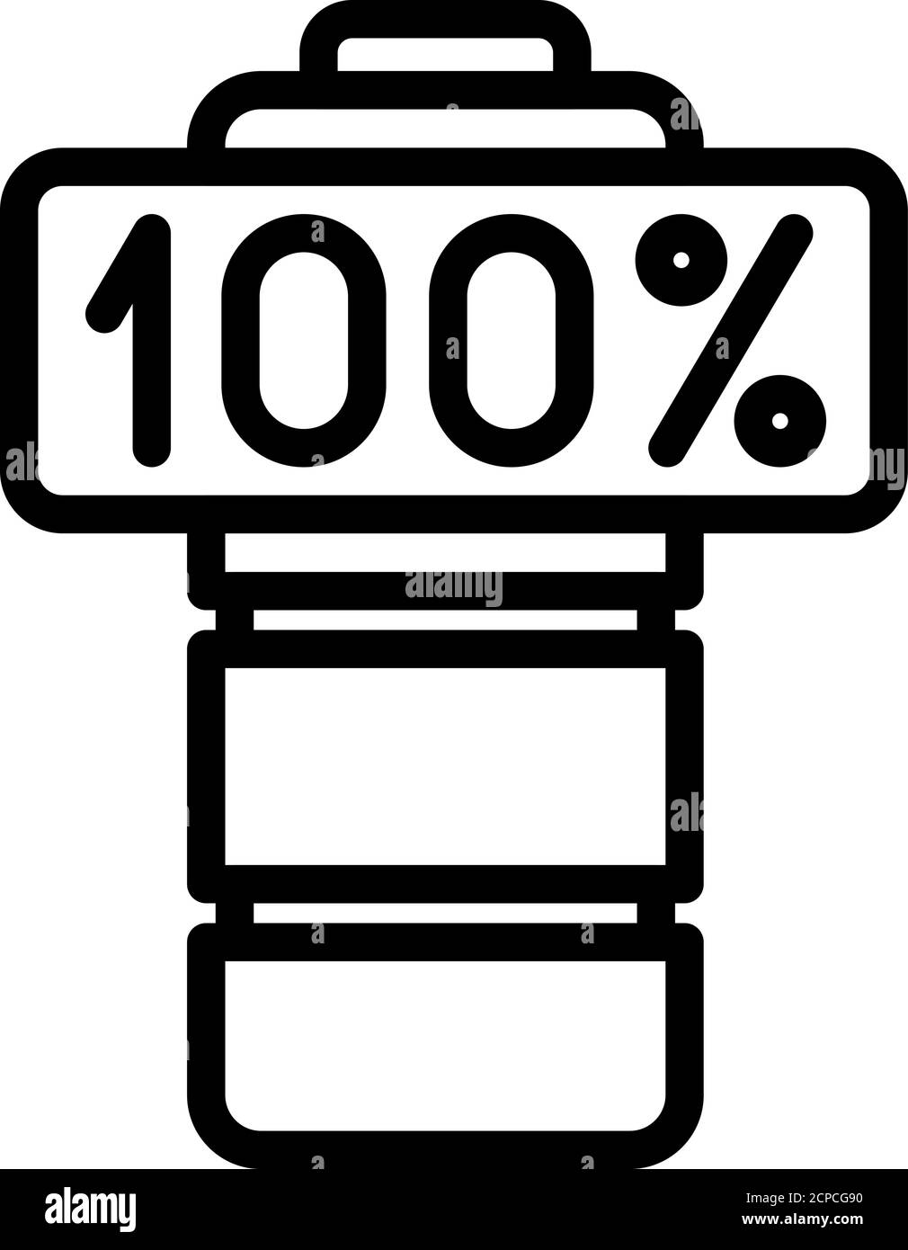 Full 100 percent battery icon, outline style Stock Vector Image & Art ...
