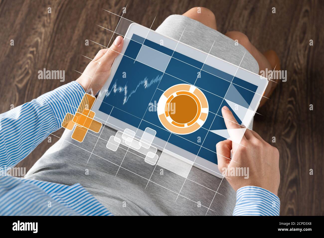 business woman with pad Stock Photo - Alamy